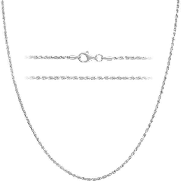 商品名[KISPER] 925 スターリングシルバー 1.6mm ダイヤモンドカット ロープチェーン ネックレス イタリア製 約51cm（20インチ）KISPER Solid 925 Sterling Silver Italian 1.6m...