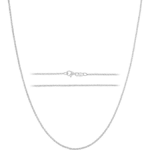 商品名[KISPER] 925 スターリングシルバー 1.6mm ダイヤモンドカット ケーブルリンクチェーン ネックレス イタリア製 約46cm（18インチ）KISPER Silver Diamond Cut Cable Link Chai...