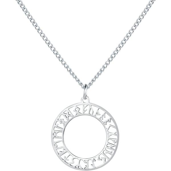 商品名The Elder Futhark Runes ペンダント ラウンド中空ペンダントネックレス メンズ レディース 低刺激性 ステンレススチール 信仰 ユニーク 兄弟 父 息子 誕生日 上品 24インチThe Elder Futhark...