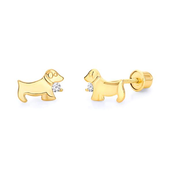商品名:  Wellingsale 14K Yellow Gold Polished Dog Stud Earrings With Screw Backブランド: Wellingsale高さ: 5.08cm横幅: 3.175cm奥行: 5....