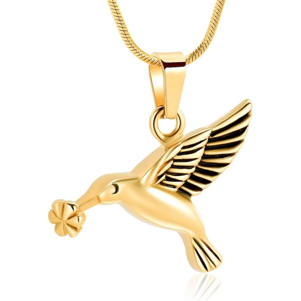 商品名Hummingbird Cremation Urn Necklace for Ashes Stainless Steel Memorial Cremation Jewelry Ashes Holder for Loved One Fu...