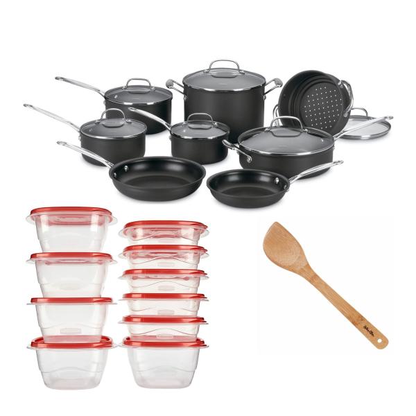 商品名:  Cuisinart 66-14N 14 Piece Chef's Classic Non-Stick Hard Anodized Cookware Set with Storage Containers and Bamboo S...