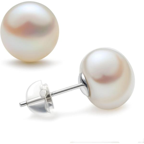 商品名SWEETV ボタンパールスタッドピアス 淡水養殖パールピアス レディース 925スターリングシルバーポスト, 真珠 金属, 真珠,SWEETV Button Pearl Earrings Freshwater Pearl Stud ...