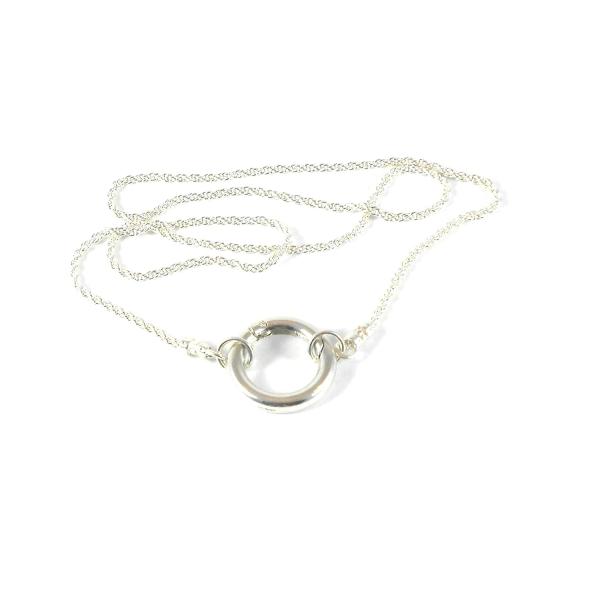 商品名Locking Day Collar Minimalist NO Closure O Ring Choker Statement Eternity Necklace Sterling Silver Pure Plated Charm ...