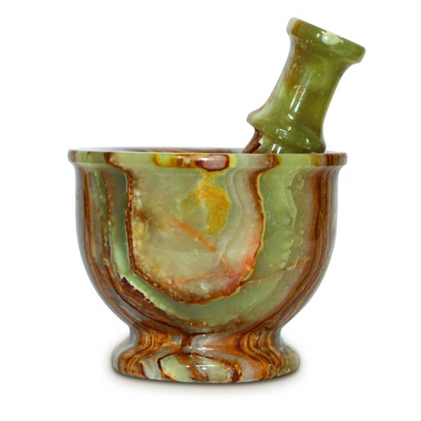 商品名:  TheWolfard Handmade Luxury Green Calcite Mortar Pestle Set Large, Rustic Herb Crusher and Stone Grinder, Best for ...