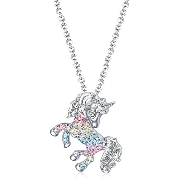 商品名ユニコーンネックレス 女の子向けギフト レインボーユニコーンネックレス ジュエリーギフト レディース ボーイズ ティーン ガールズ ユニコーン愛好家向けluomart Unicorns Necklace Gifts for Girls...