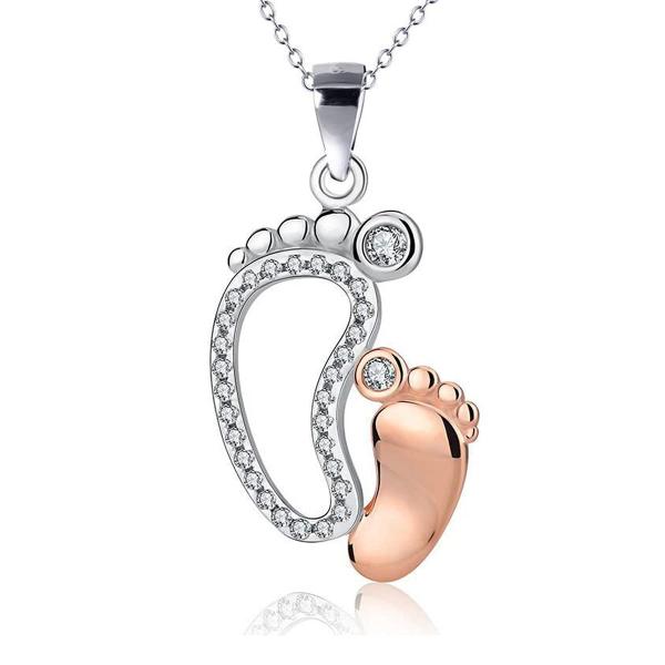 商品名: Caiyao 母 小さな赤ちゃんの足跡 足跡 ペンダントネックレス 大きな足跡 小さな足跡 お揃い 親族のネックレス 女性 子供 家族 愛用 ジュエリー Caiyao Mother Little Baby Feet Footste...