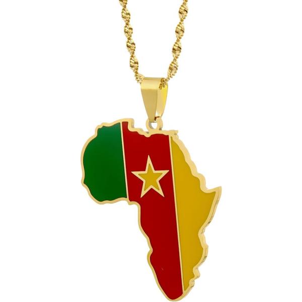 商品名Africa Map Pendant Necklaces African of Maps Jewelry Charms Gold Color Africa Map Neckalce (Cameroon Gold)ブランド：BR Gol...