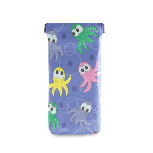商品名:  OTVEE Colorful Cartoon Octopuses Eyeglass Pouch Microfiber Leather Squeeze Top Stylish Sunglasses Case for Womenブラ...