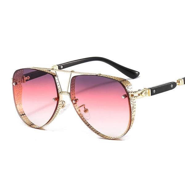 商品名: オーバルサングラスメンズレディーストレンドメタルアロイフレームグラデーションレンズ目立つパイロットC4 Oval Sunglasses Men Women Trend Metal Alloy Frame Gradients Len...