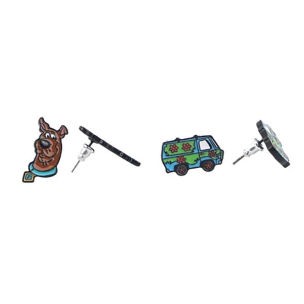 商品名: カートゥーン ミステリー 解決 ドッグ スクービー ミステリー バン マシン エナメル メタル スタッド イヤリング 2個セット, 金属, A Cartoon Mystery Solving Dog Scooby And Myst...