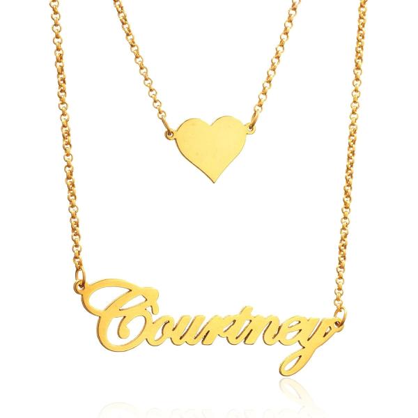 商品名CoolJewelry パーソナライズ ネームネックレス ラブハート カスタムネームネックレス 925スターリングシルバー ネームネックレス ハートのシンボル付き イニシャルネックレス レディース ガールズ ギフト, 金属, ガラスC...