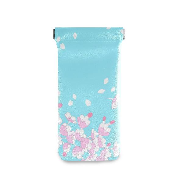 商品名:  HUSSRITY Eyeglasses Case Cherry Flower Sunglasses Pouch Soft PU Leather Squeeze Top Eyeglass Holder Portable Glass...