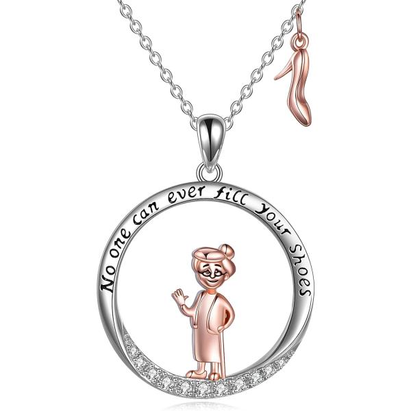 商品名Retirement Gifts for Women Sterling Silver Grandma Retirement Pendant Necklace Inspirational Jewelry Christmas Gifts ...