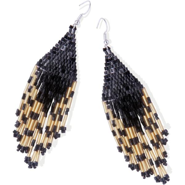 商品名ロングビーズタッセルイヤリング - ストライプ ボヘミアンフリンジダングルイヤリング シードビーズ トライバルドロップピアス Pendientes De Borla レディース ガールズ パーティーギフトアイデア, ビーズ付き。, ビ...