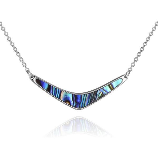 商品名NIFUNAO Boomerang Necklace Sterling Silver Abalone Shell Boomerangs Pendant Darts Necklace Boomerangs Jewelry Gifts f...