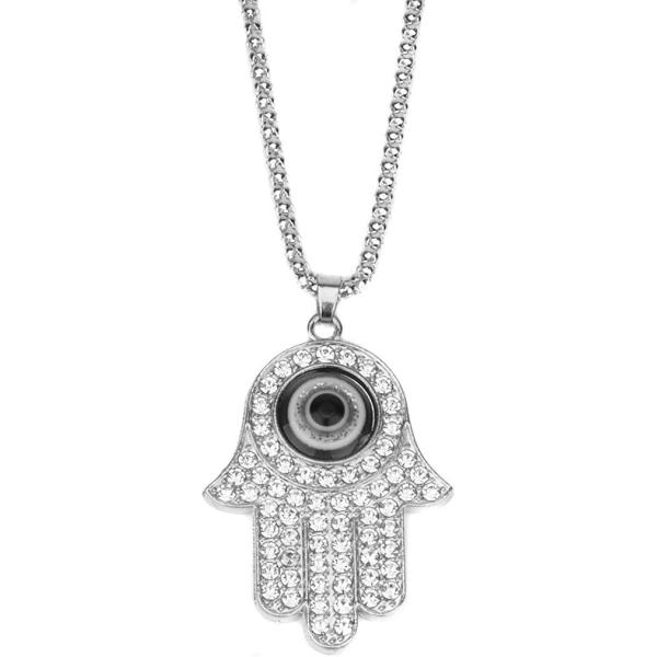 商品名COLORFUL BLING 14K ゴールドメッキ 邪眼 ハムサ ハンドペンダントネックレス セット クリスタル キュービックジルコニア レディース メンズ 保護 幸運のお守り ジュエリー, クリスタル 金属, 合金。,COLORF...