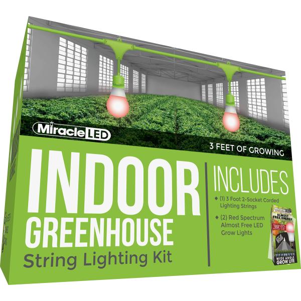 商品名:  Miracle LED Single-Socket 6ft Corded Indoor Greenhouse Kit with Absolute Daylight Plus Red Spectrum Grow Light Rep...