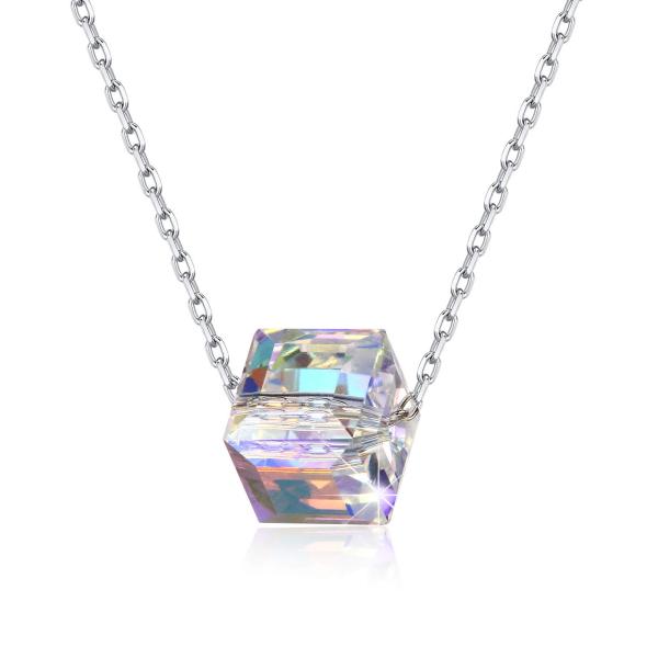 商品名: 925スターリングシルバーチェーンネックレス レディース キュービックジルコニアクリスタル オーストリア産ペンダントネックレス ジュエリー 母 妻 女の子へのギフト, 水晶, クリスタル, 925 Sterling Silver ...