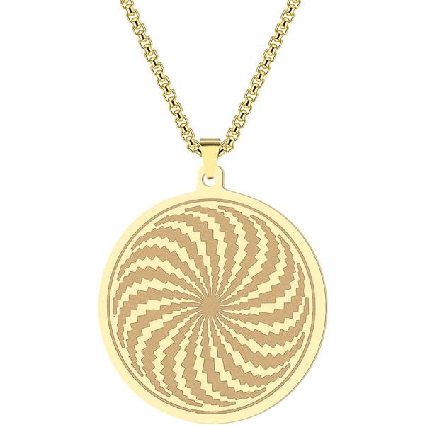 商品名Chereda ステンレススチール 魔除けのイリュージョンネックレス ラウンドミスティカルジュエリー シンプルな催眠ネックレス 襟ギフト, ステンレス鋼, 宝石なし。,Chereda Stainless Steel The Illus...