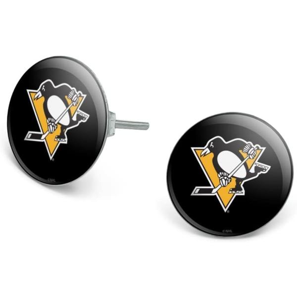 商品名ピッツバーグ・ペンギンズ ロゴ ノベルティ シルバーメッキ スタッドピアス, クロム, 0.4 InchesPittsburgh Penguins Logo Novelty Silver Plated Stud Earringsブラン...