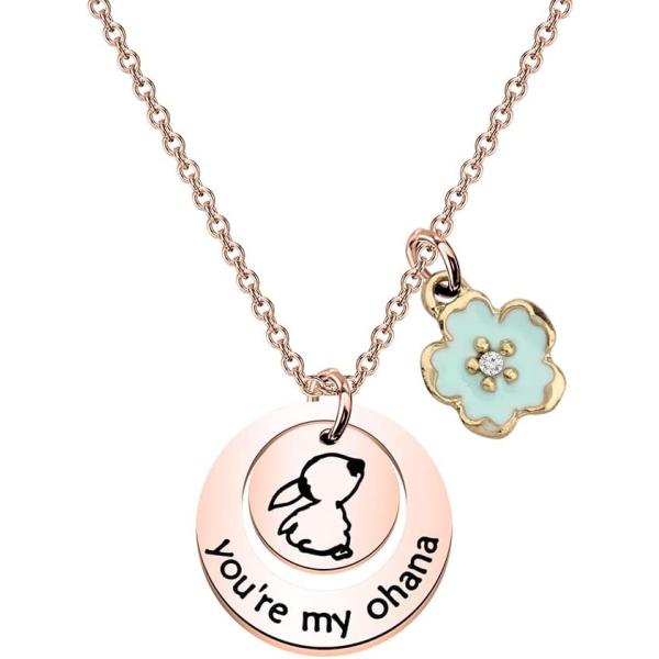 商品名FUSTMW Ohana ネックレス You're My Ohana ペンダント ハイビスカス フラワーネックレス 家族や親友へのギフト, 金属, n A,FUSTMW Ohana Necklace You’re My Ohana P...