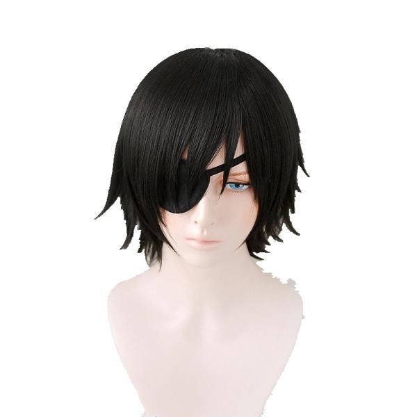 商品名:  Anime Chainsaw Man Himeno Cosplay Wig Short Black Heat-resistant Fiber Hair Wigs + Wig Cap + Eyepatchブランド: ydound高...