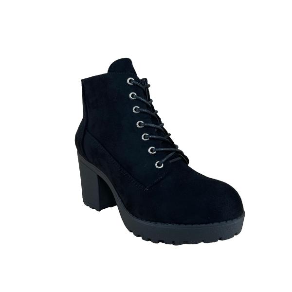 商品名:  Revol Women's Melanie Second Chunky Heeled Lace Up Ankle Bootie Combat Boot (Black Suede, numeric_8_point_5)ブランド: ...