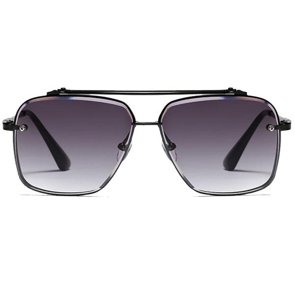 商品名:  VIA LEECA Trendy Square Aviator Sunglasses Men Women Vintage Metal Gradient Black Grey Sun Glasses for Summer Beac...