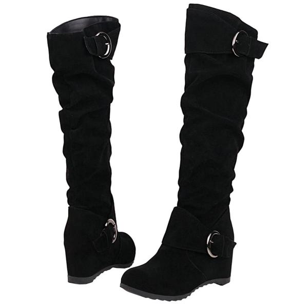 商品名:  LUXMAX Women Wedge Knee High Slouch Boots High Heel Knee Length Boots Pull On, Size 4 M US,Blackブランド: LUXMAX商品サイズ:...