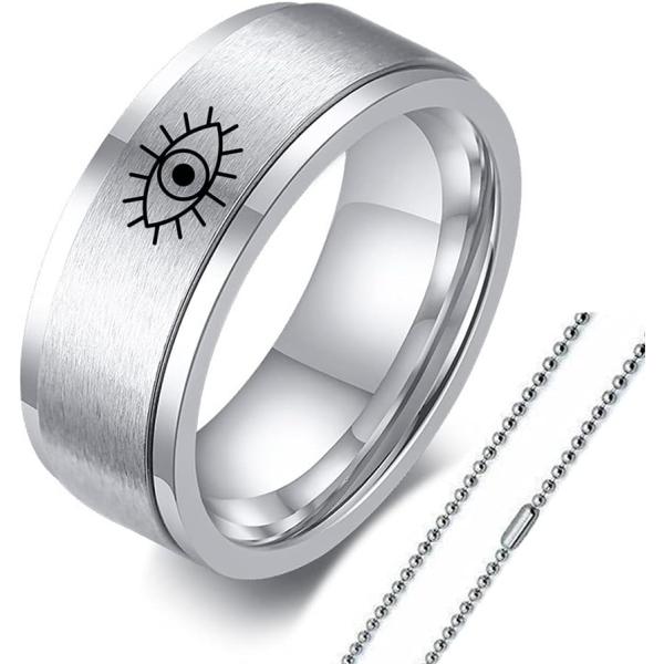 商品名ForeverWill Minimalist Evil Eye Protection Spinner Ring - Stainless Steel Turkish Evileye Amulet Symblic Band Ring Ne...