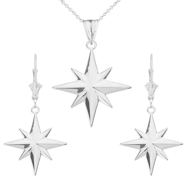 商品名:  NORTH STAR PENDANT NECKLACE SET IN 14K WHITE GOLD - Pendant/Necklace Option: Pendant Onlyブランド: TYS TREAT YOURSELF ...