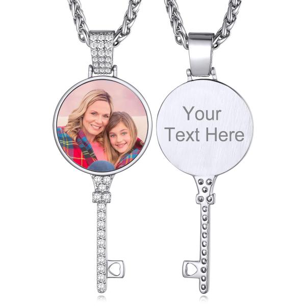 商品名:  Custom4U Custom Key Pendant Necklace with Picture for Women Memorial Medallion Photo Personalized Jewelryブランド: Cus...
