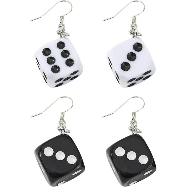 商品名2組 ダイス ダングル イヤリング パンク ヒップホップ アクリル ブラック ホワイト キューブ スクエア ダイス チャーム ドロップ イヤリング コントラクトシーブ ディスコ ダンシング 幾何学模様 ダイス イヤリング ナイトクラブ...