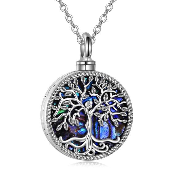 商品名:  ONEFINITY Urn Necklace for Ashes Sterling Silver Tree of Life Cremation Jewelry for Ashes Round Abalone Shell Memo...