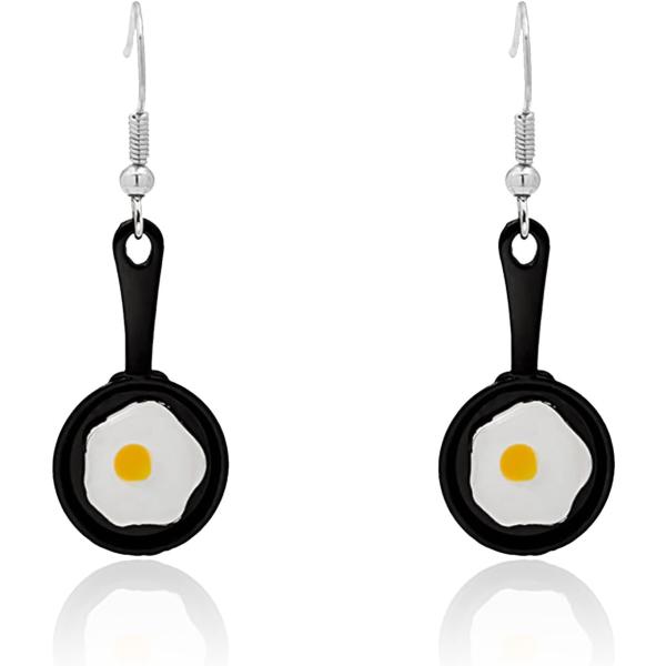 商品名TIANBANGSHI 面白いフライパン フライパン ダングルイヤリング キッチン テーブルウェア シェフチャームイヤリング レディース ガールズ キッチン 料理ギフト, 亜鉛, NP。,TIANBANGSHI Funny Pan F...