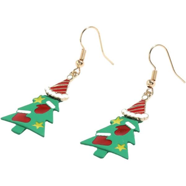 商品名Generic 1 Pair Christmas Earrings Alloy Eardrops Xmas Hyperallergic Tree Earings Holiday Earrings for Girls Tear Drop...