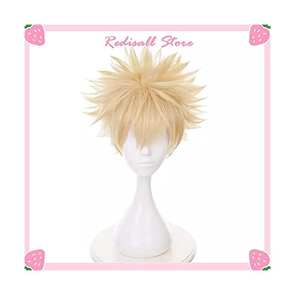 商品名:  Boku no Hero Academia Bakugou Katsuki Bakugo Cosplay Wig Heat Resistant Synthetic Hair Short for Men Halloween Par...