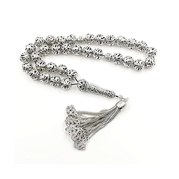 商品名:  ALBASHAN Big Size Tasbih men Silver Color Metal beads muslim gift RAMADAN arabic fashion bracelet Misbaha islamic ...