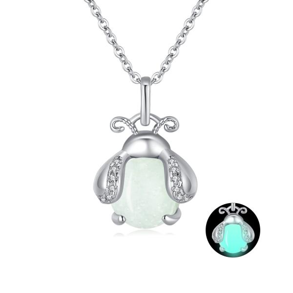 商品名: Firefly ネックレス 925スターリングシルバー 暗闇で光るホタル ライトニングバグペンダント レディース 夜光 ホタル ジュエリー クリスマス 誕生日ギフト TRISHULA Firefly Necklace, 925 S...