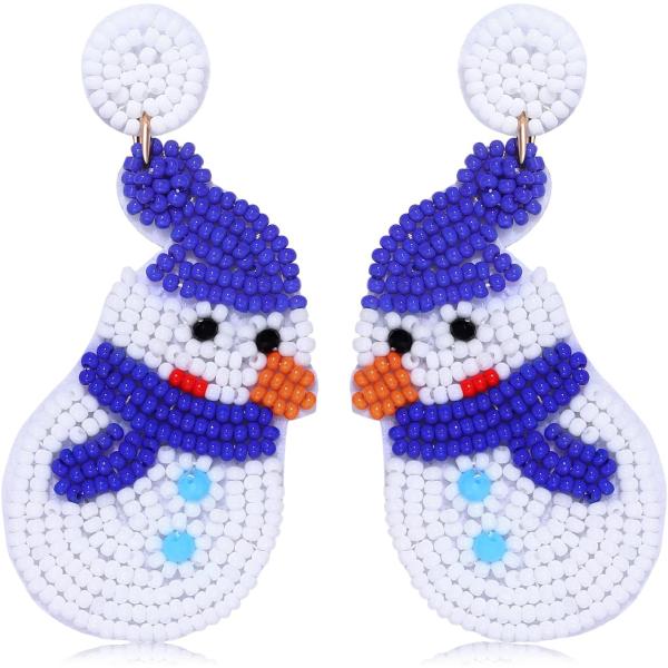 商品名女性用クリスマスイヤリング ビーズ ホリデー トナカイ 雪だるま セーター イヤリング ハンドメイド レッドトラック クリスマスツリードロップ ダングルイヤリング ステートメントイヤリング お祝いジュエリーギフト, ビーズ, キュービ...