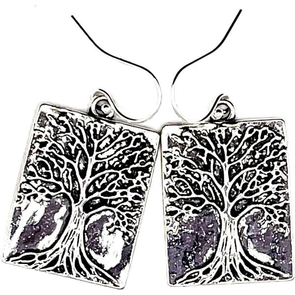 商品名Square Tree of Life on Sterling Silver Dangle Earrings, Antiqued, Boho, Trendyブランド：Generic商品サイズ：高さ：3.1 cm横幅：9.4 cm奥行：...