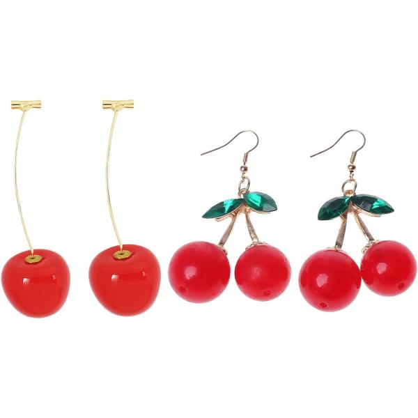 商品名チェリーピアス レディース 軽量 フルーツドロップ ダングルピアス 甘くて可愛らしいカキョインチェリーピアス, 銅, 銅,Cherry Lemon Earrring Fruit Earrings for Women Crystal S...