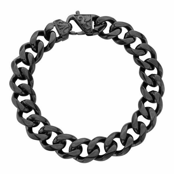 商品名:  PalmBeach Men's Black Ion-Plated Stainless Steel Curb Link Bracelet (14mm), Lobster Claw Clasp, 10 inchesブランド: Pal...