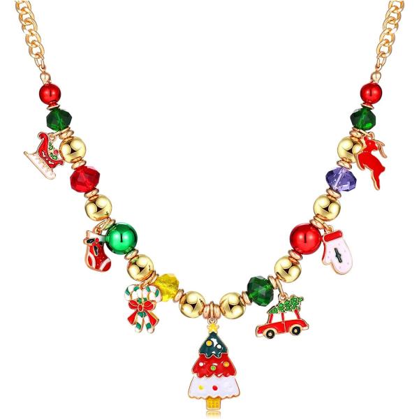 商品名XOCARTIGE クリスマスネックレス X-Mas ジングルベルネックレス プレゼントリボンペンダントネックレス 女性/女の子向け, 亜鉛合金, ラインストーン,XOCARTIGE Christmas Necklace X-Mas ...