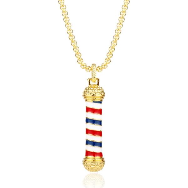 商品名HEYu jewelry Barber Shop light Pendant Necklace with 24 Inches Rolo Chain（gold）ブランド：HEYu jewelry商品サイズ：2.25 inches * 0...