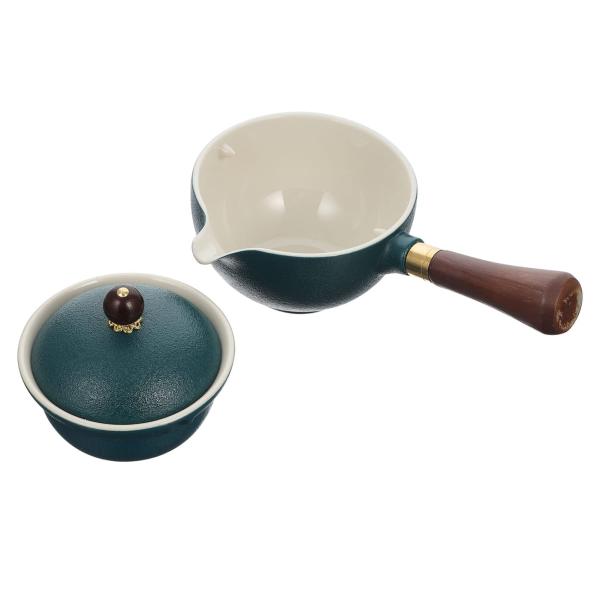 商品名: Veemoon トラベルティーポット ロングハンドルティーメーカー セラミックティーケトル ポータブルトラベルティーウェア ホームオフィス 旅行用 (グリーン) Veemoon 1pc Teapot Side Handle Tea...