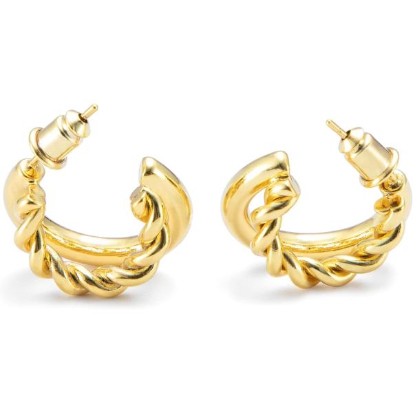 商品名小さなフープイヤリング: 低刺激性18Kゴールド925シルバーメッキイヤリング 女性用 CNLPRE, イエローゴールド シルバー, 銅CNLPRE Small Hoop Earrings Hypoallergenic 18K Gol...