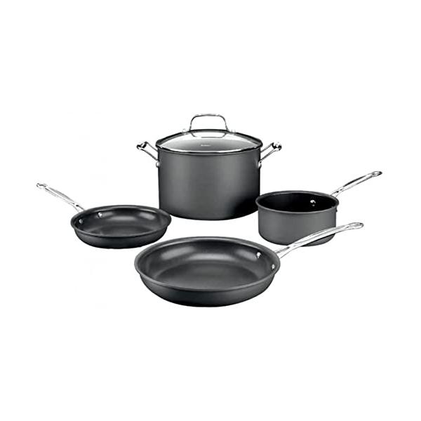商品名: Cuisinart シェフズ クラシック ノンスティック クアンタニウム ハードアルマイト 5ピース 調理器具鍋セット Cuisinart Chef's Classic Non-Stick Quantanium Hard Anod...