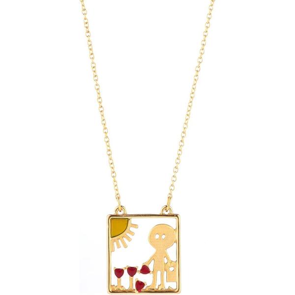 商品名KJEE Gorgeous Geometric Cartoon Simpson Pedant Necklace Cute Colorful Square Hollow-out Pendant Necklace For Women Gi...